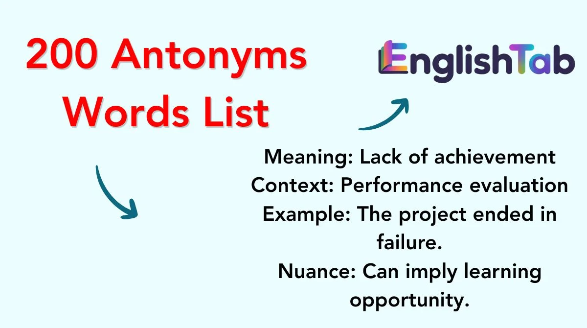 24+ 200 Antonyms Words List (2026 Edition): The Ultimate Academic ...